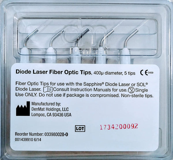 DenMat SOL and Sapphire Diode Laser Tips 400um (Package of 5 Tips) #03 ...