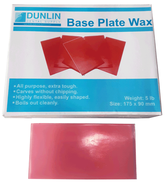 Dunlin Dental Baseplate Wax Sheets 5LB Pink Color, Size: 6.36 x 3.54 x ...